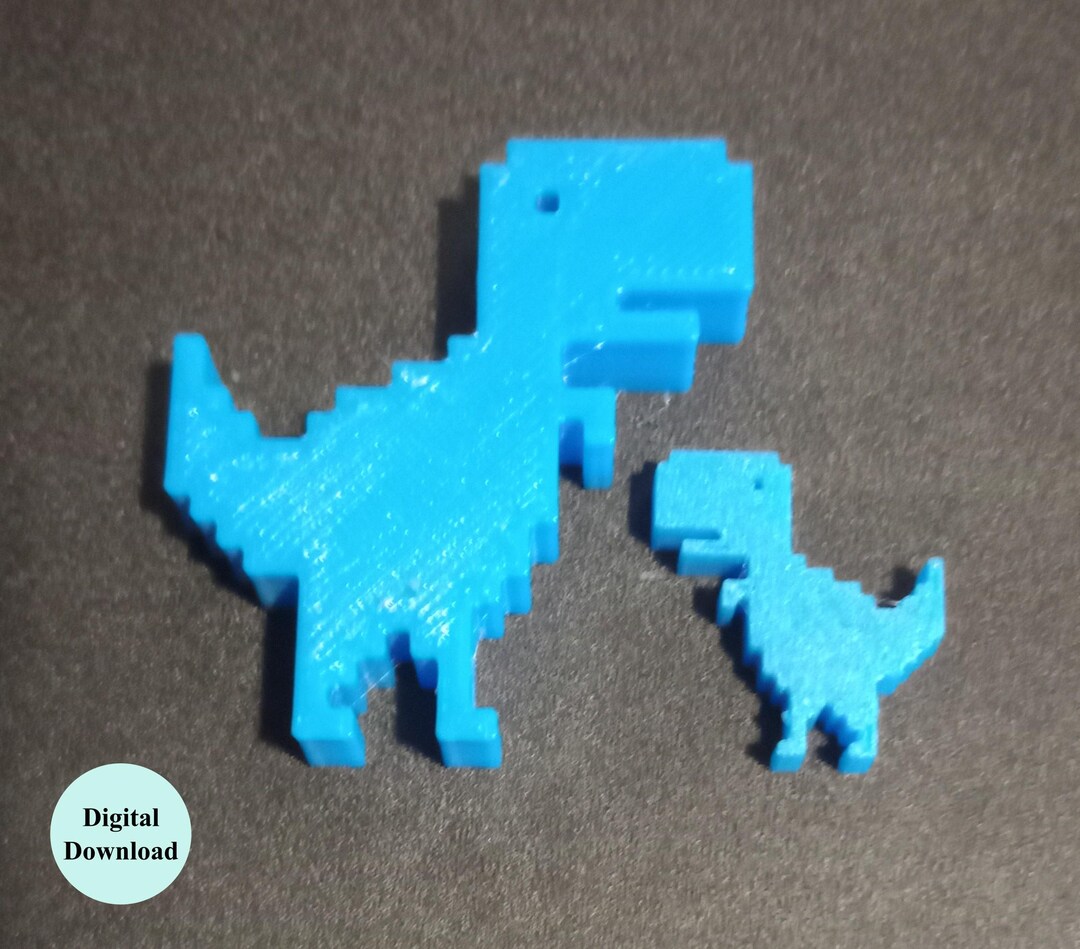 Chrome Dinosaur STL File | 3D Printable Model | Iconic Offline Dino ...
