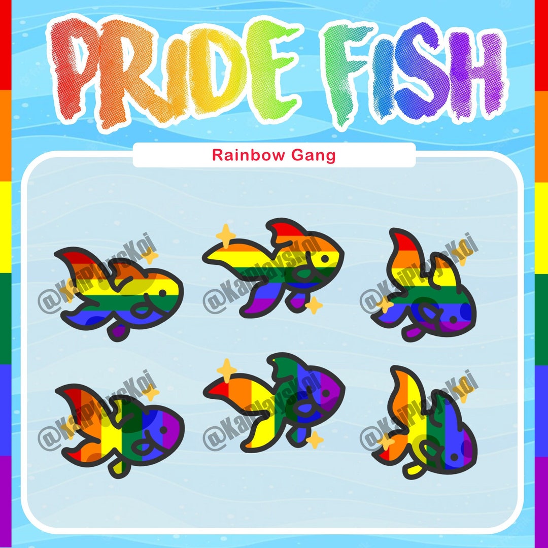 Rainbow Gang | Pride Fish Emotes for Twitch, Discord, Youtube - Etsy