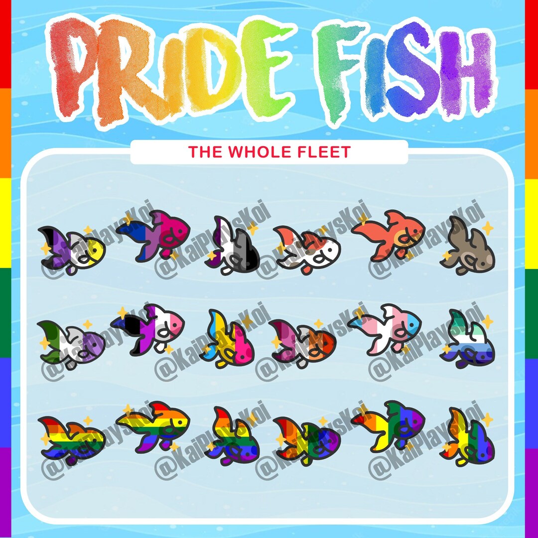 The Whole Fleet | Pride Fish Emotes for Twitch, Discord, Youtube ...