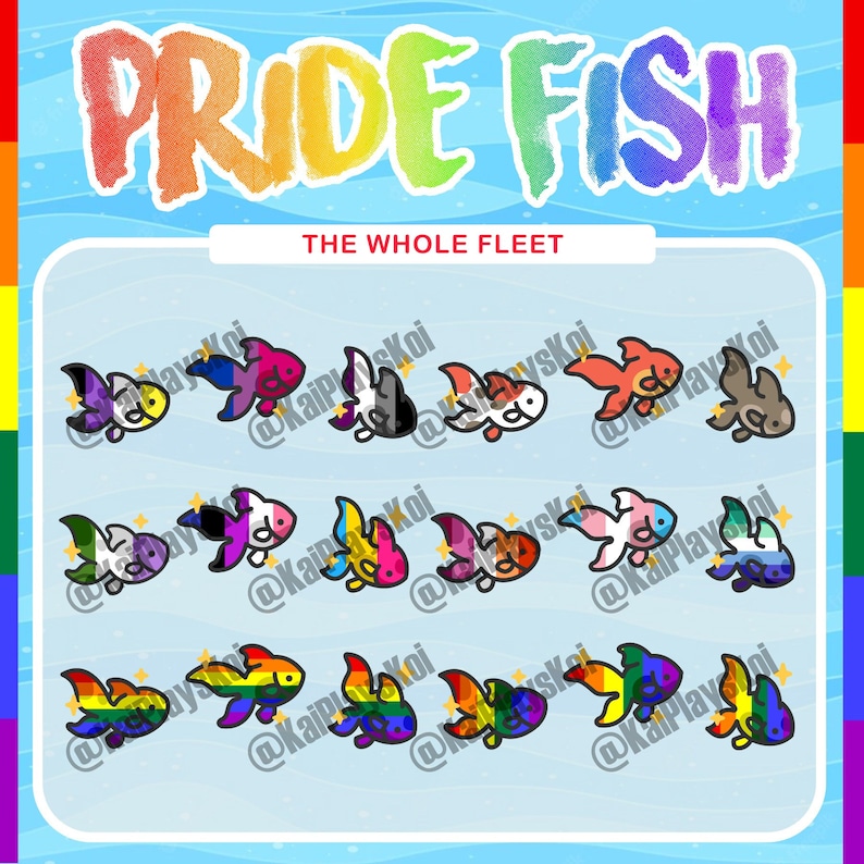 The Whole Fleet | Pride Fish Emotes for Twitch, Discord, Youtube ...