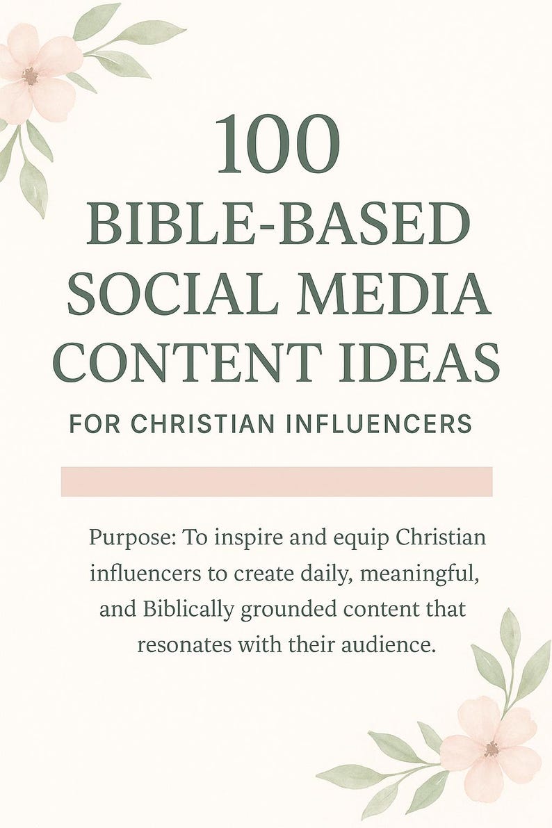 100 Bible Based Social Media Content Plan for Christian Influencers - Etsy