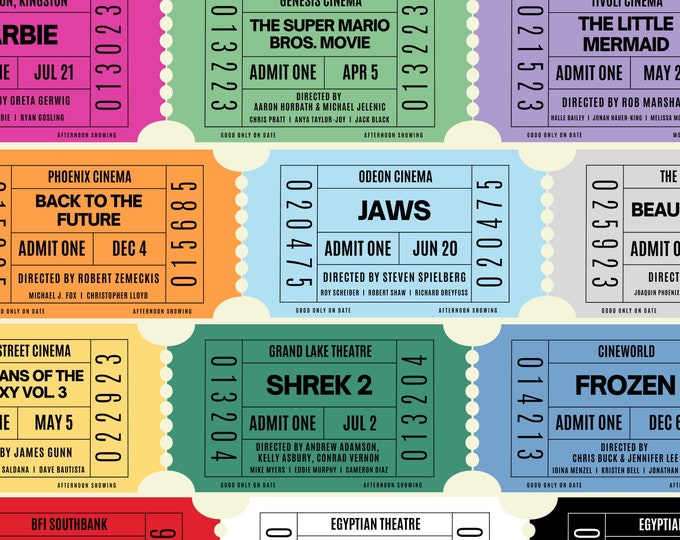 Personalised Movie Ticket Stub, Keepsake, Gift, Scrapbook, Customizable ...