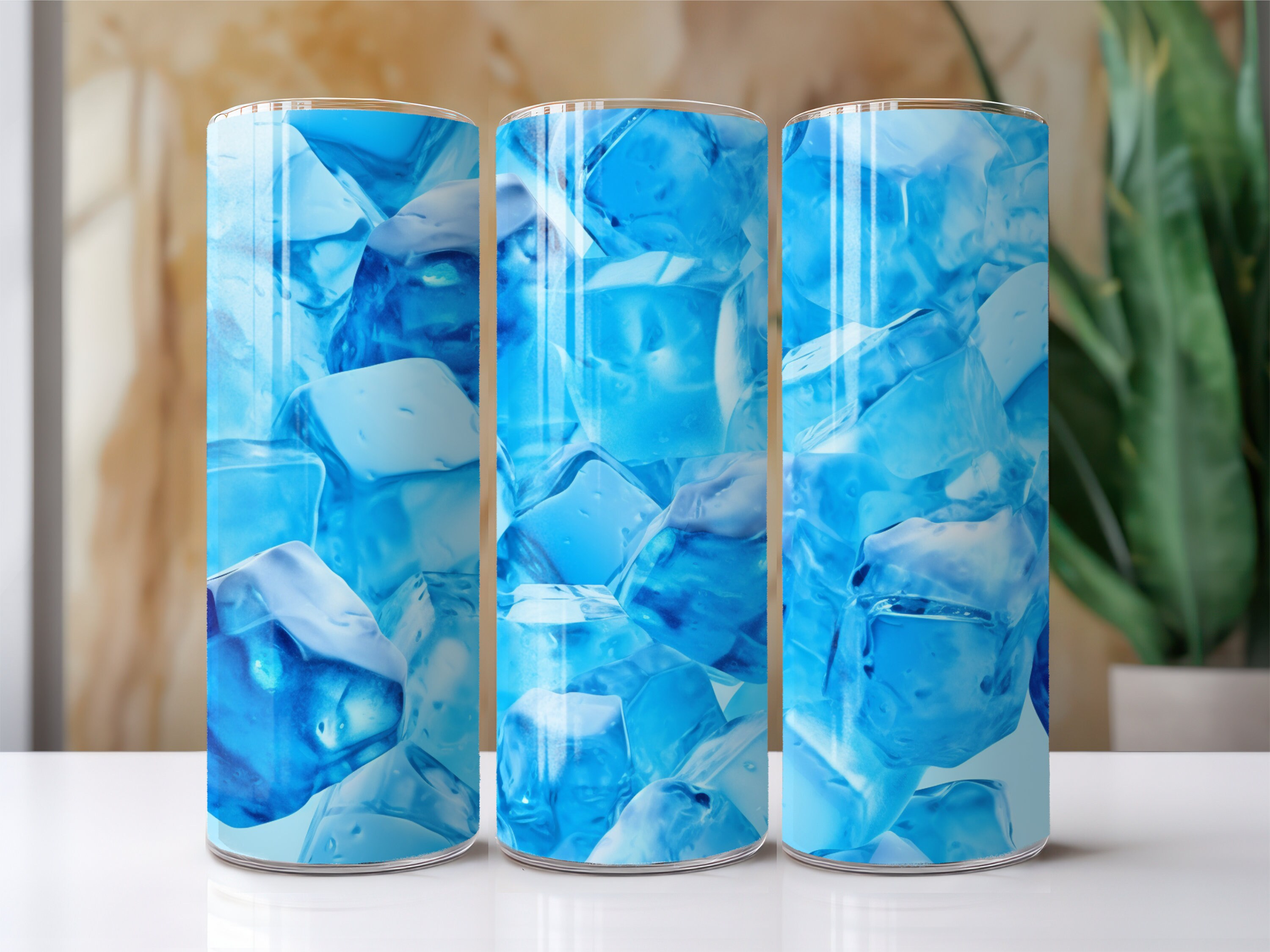 Crushed Ice Cubes 20 Oz. Skinny Tumbler Wrap Sublimation - Etsy