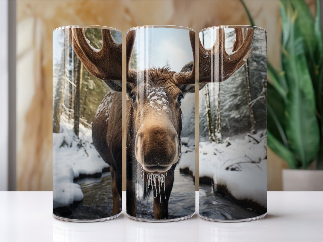 Moose 20 Oz. Skinny Tumbler Wrap Sublimation Design Digital Download ...