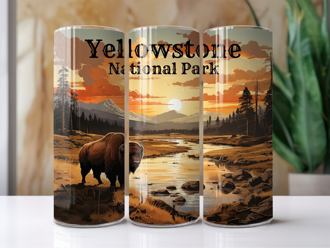 Yellowstone National Park 20 Oz. Skinny Tumbler Wrap Sublimation Design ...