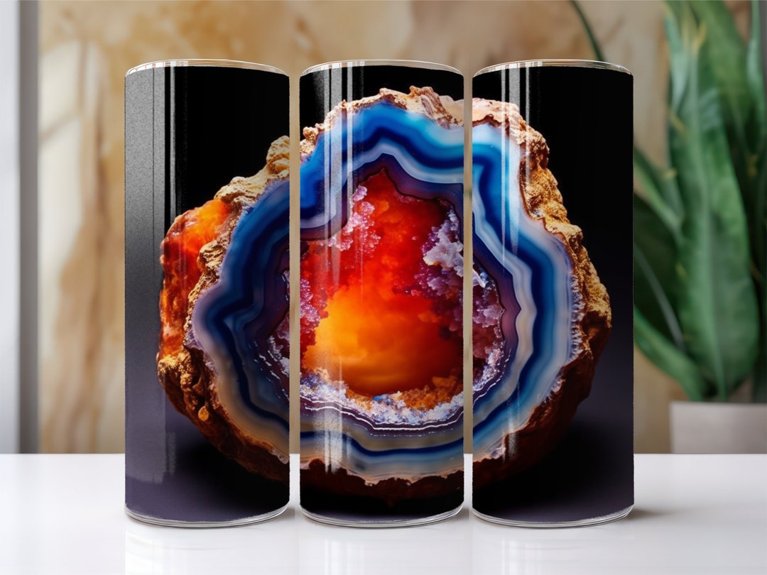 Geode Agate 20 Oz. Skinny Tumbler Wrap Sublimation Design Digital ...