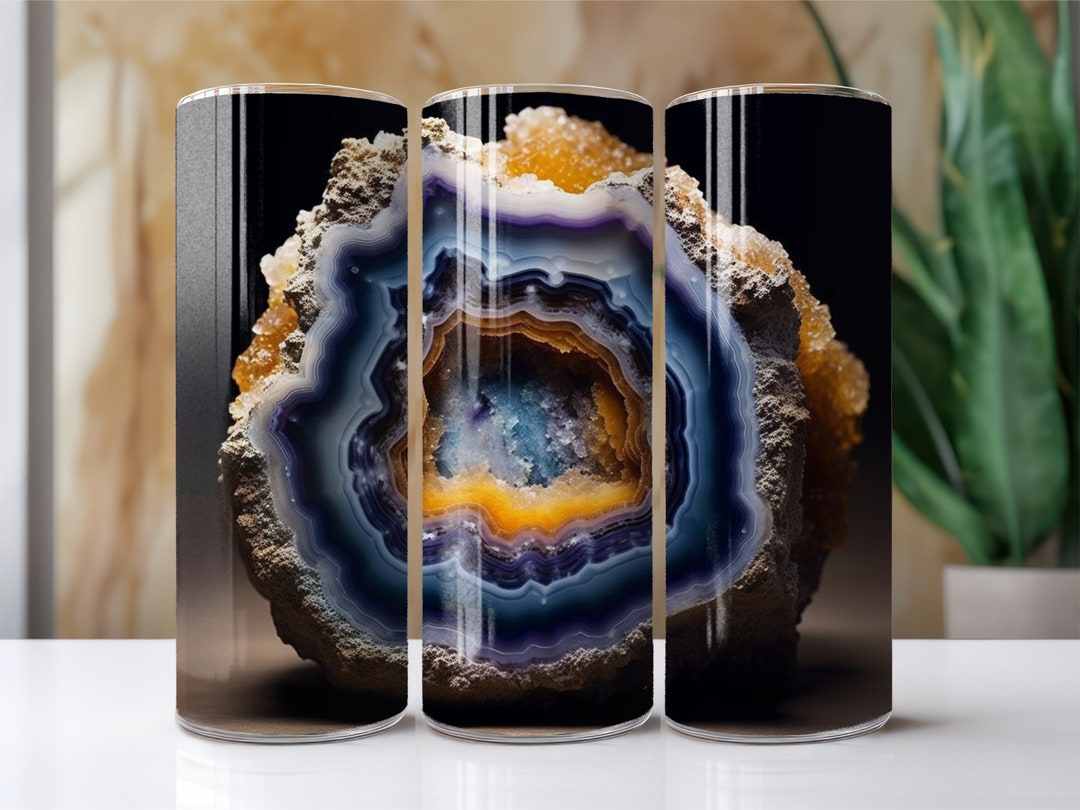 Geode Agate 20 Oz. Skinny Tumbler Wrap Sublimation Design Digital ...