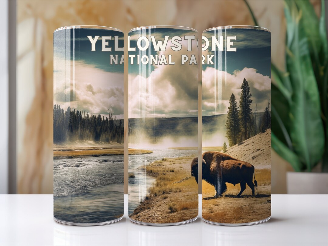 Yellowstone National Park 20 Oz. Skinny Tumbler Wrap Sublimation Design ...