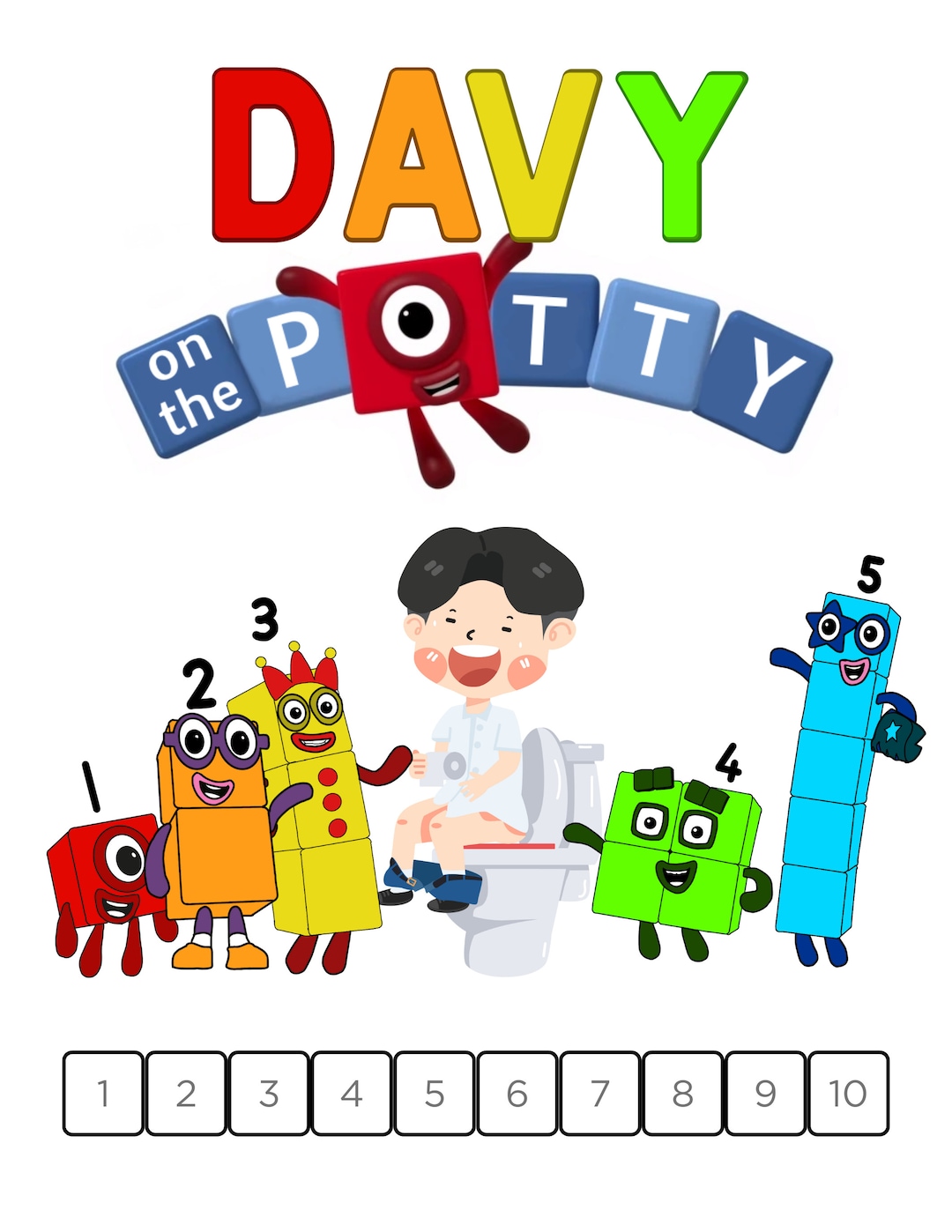 Potty Chart Numberblocks Learn to Use the Toilet - Etsy