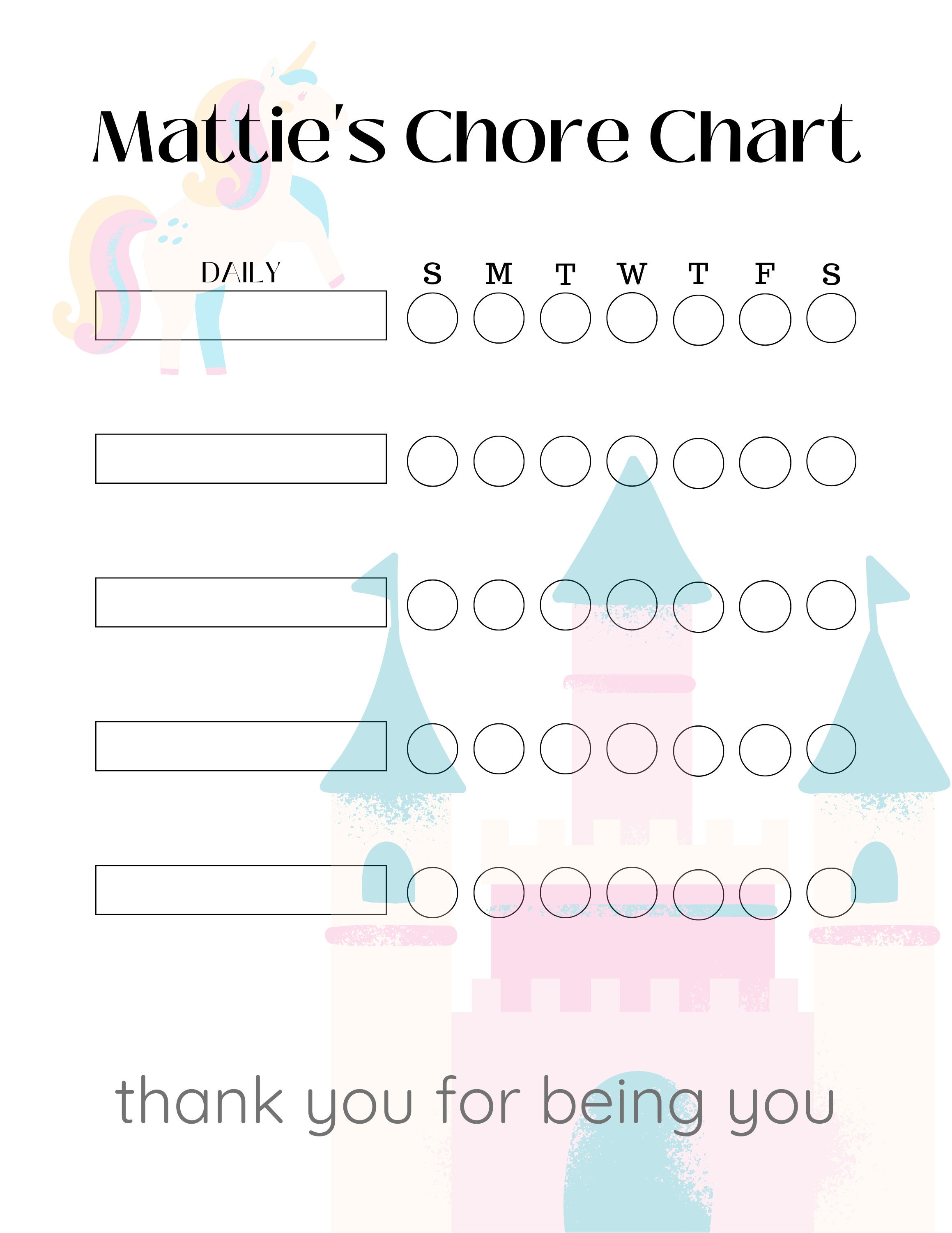 Tablas de tareas en blanco para niños Vertical personalizable - Etsy España