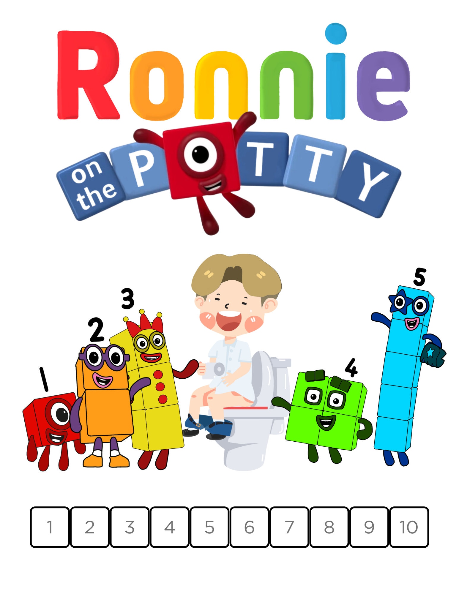 Potty Chart Numberblocks Learn to Use the Toilet - Etsy
