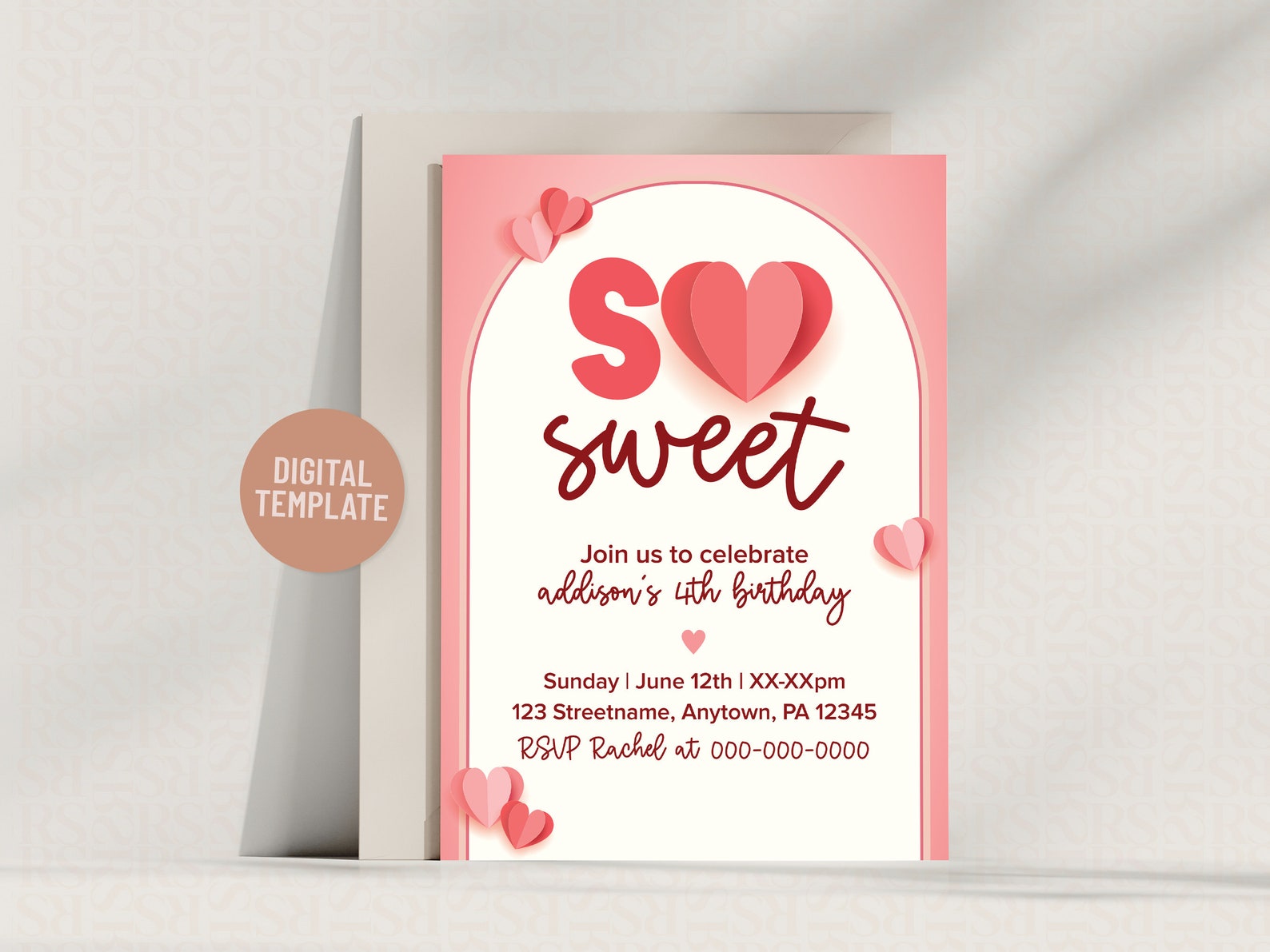 Girl's so Sweet Valentine's Day Birthday Party Invitation for Any Age ...