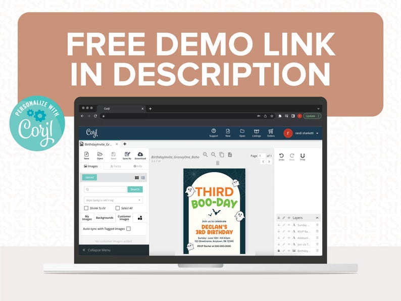 Third Boo-day Boy's Birthday Ghost Halloween Party Invite Editable ...