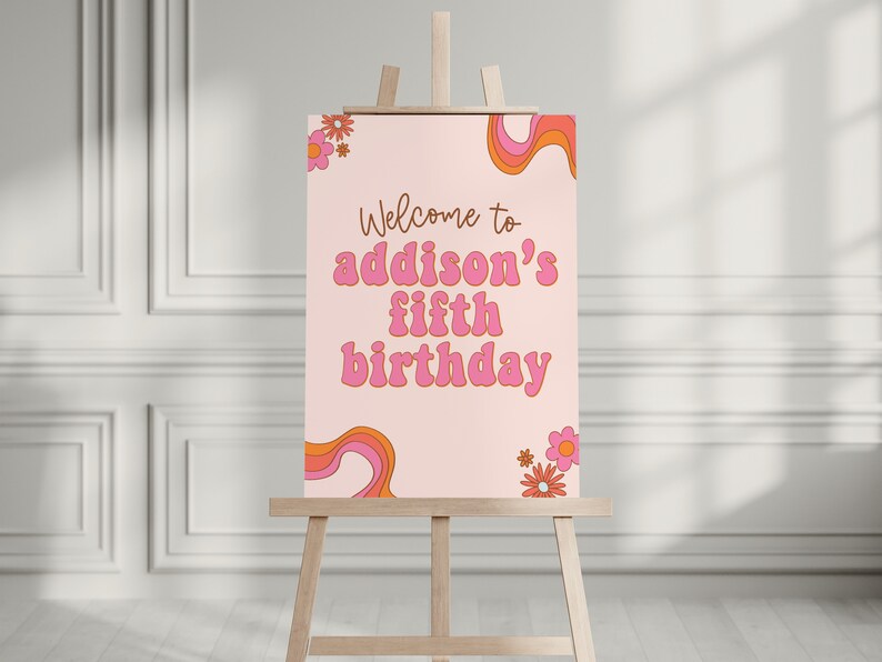 Pink Five is a Vibe Girl's Retro 5th Birthday Invitation Party Pack ...