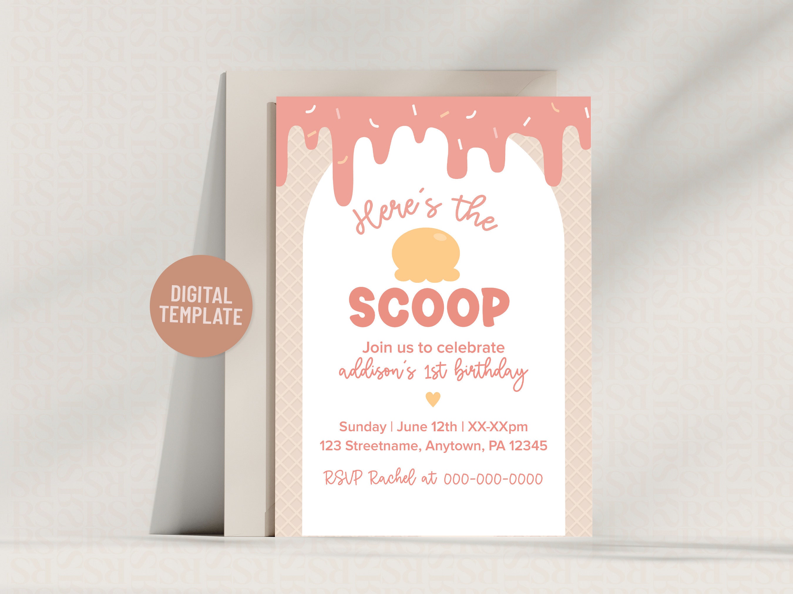Heres the Scoop Girl's Ice Cream Birthday Party - Etsy