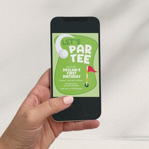 Let's Partee Boy's Birthday Party Golf Themed Invitation Editable ...