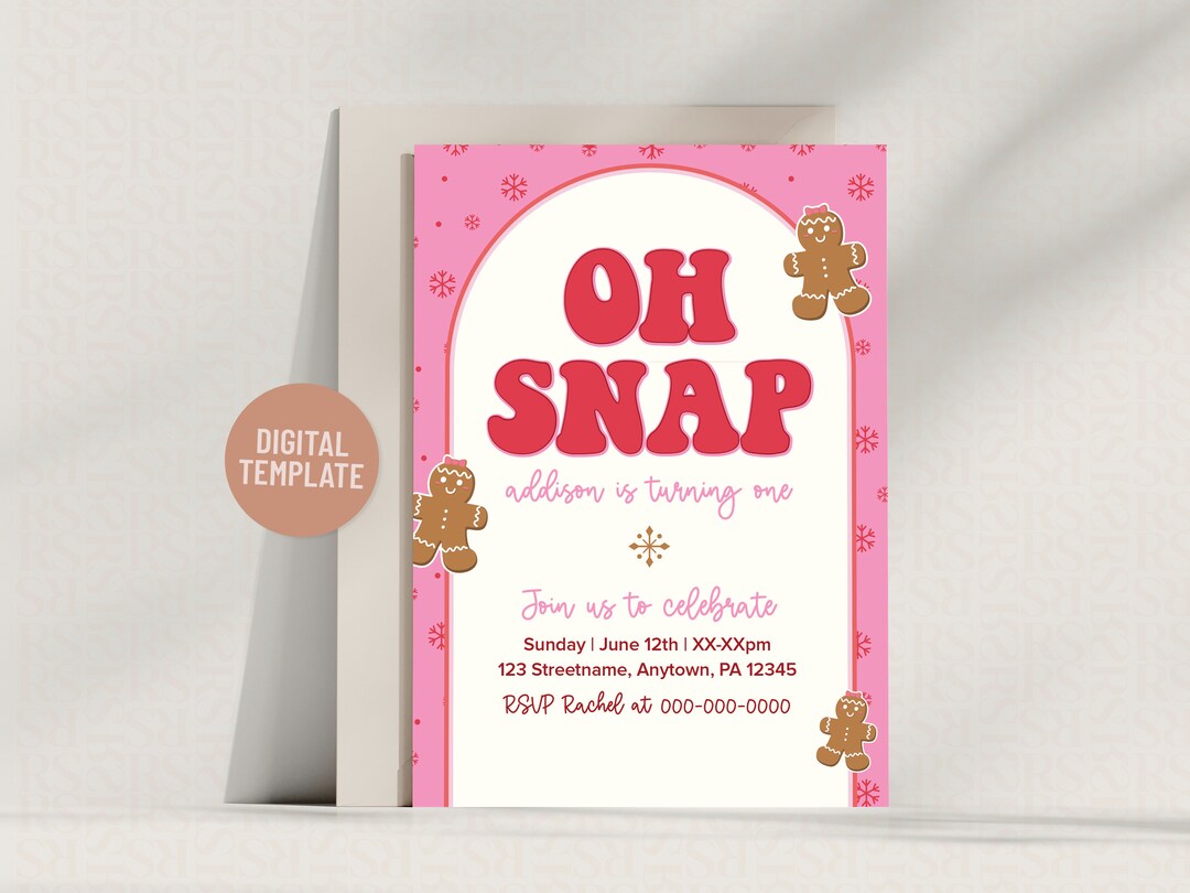 Oh Snap! Girl's Any Age Birthday Gingerbread Cookie Festive Party ...