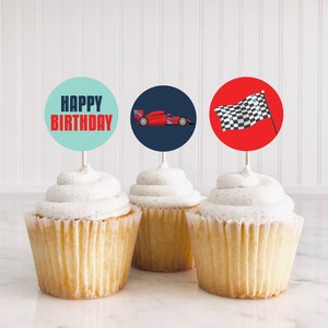 Any Age Raceway Boy’s Birthday Invitation Party Pack Bundle Race Car ...