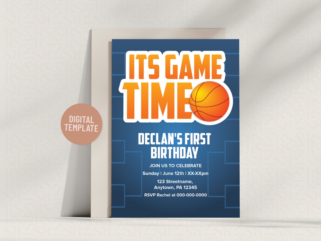 Editable Boy's Basketball-themed Birthday Invitation for Any Age | "it ...
