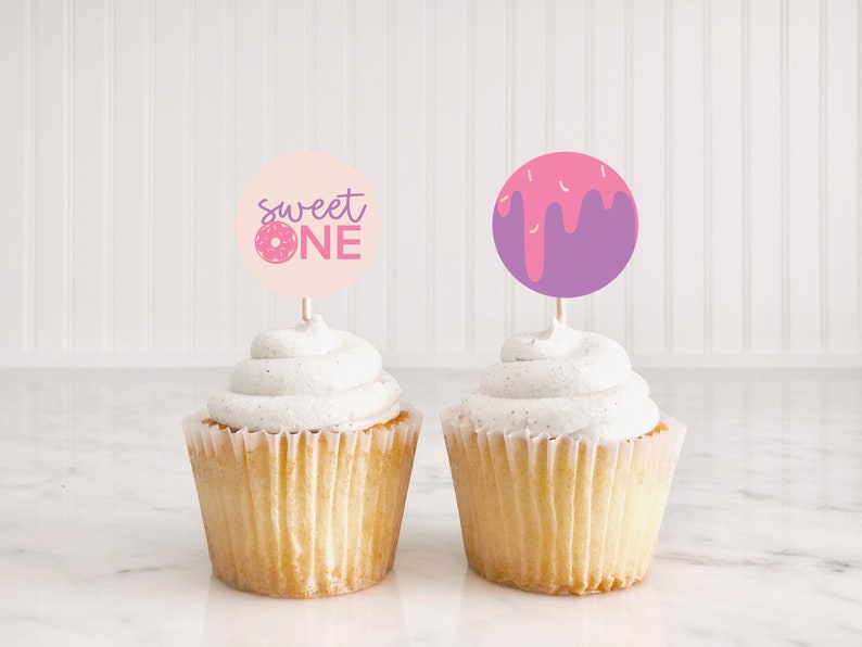 Cute Sweet One Pink First Birthday Invite and Party Pack Bundle ...