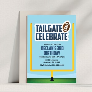 Tailgate & Celebrate American Football Any Age Birthday Invitation ...
