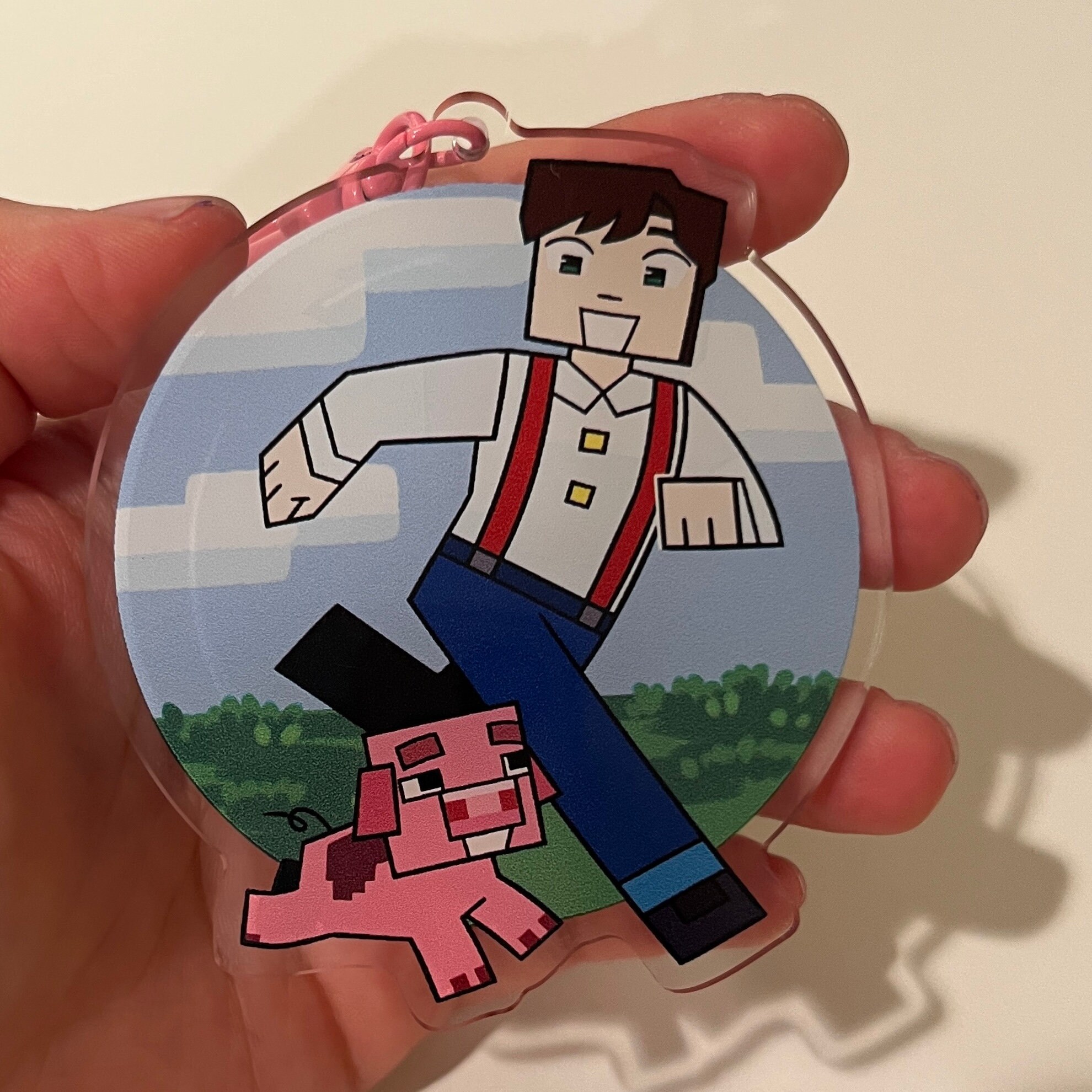 Minecraft Story Mode Jesses Reuben Double Sided Acrylic Keychain Etsy