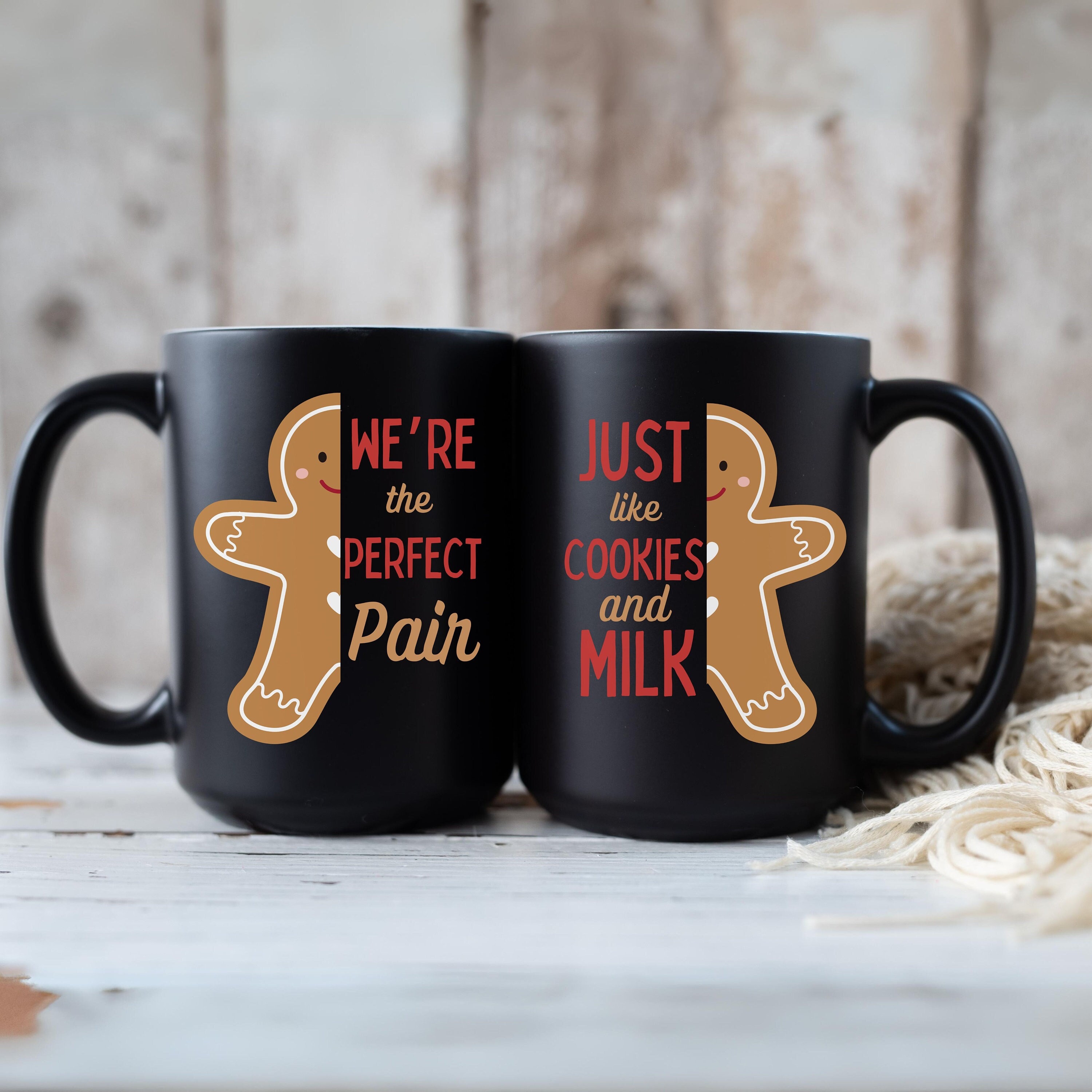 Couples Christmas Mugs Couple Gingerbread Matching Christmas - Etsy