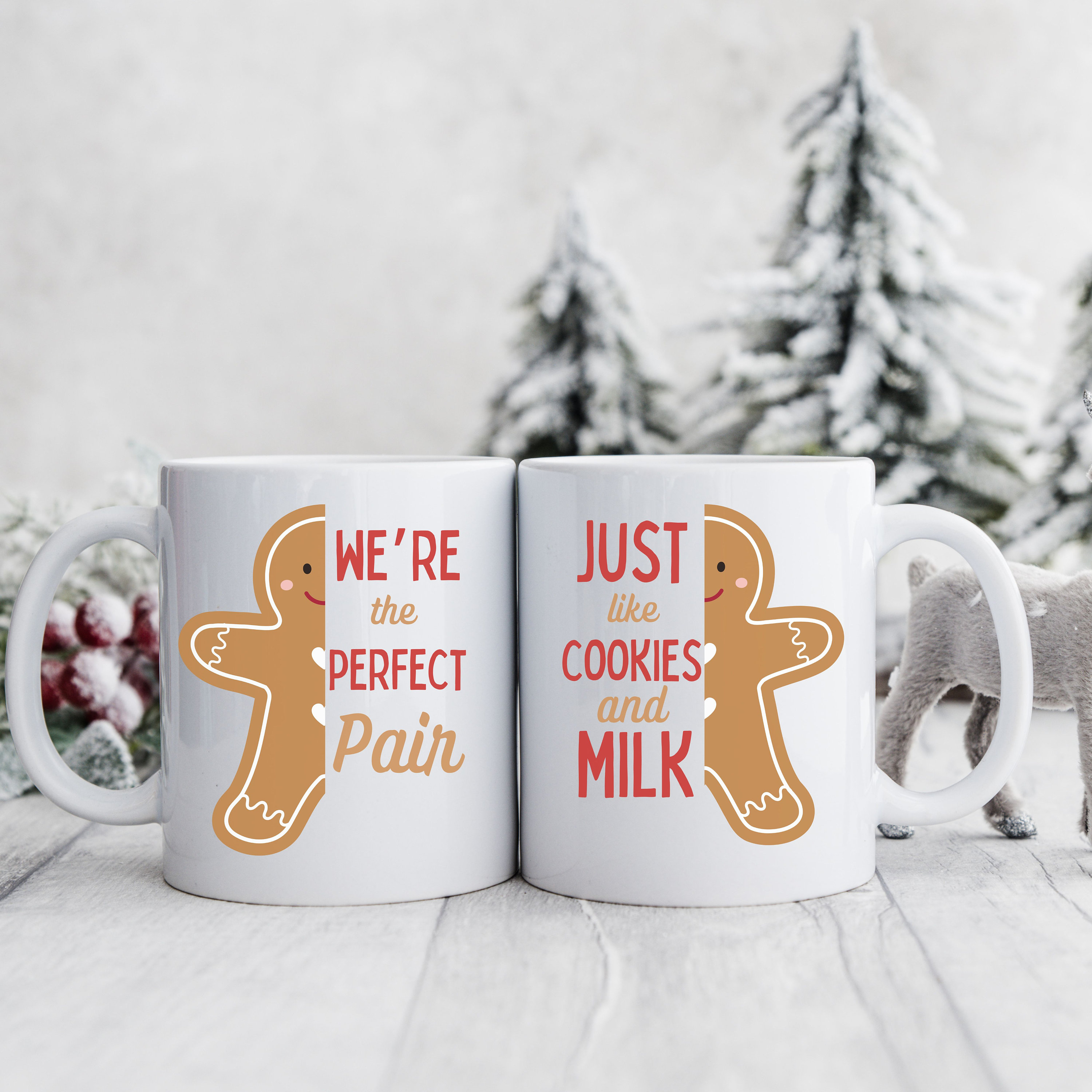 Couples Christmas Mugs, Couple Gingerbread Matching Christmas Mugs ...