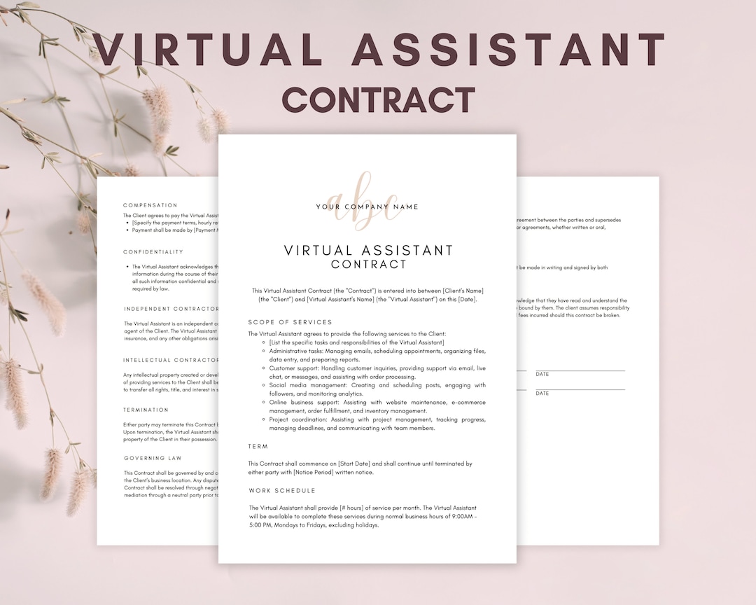 Virtual Assistant Contract, Virtual Assistant, Virtual Assistant ...