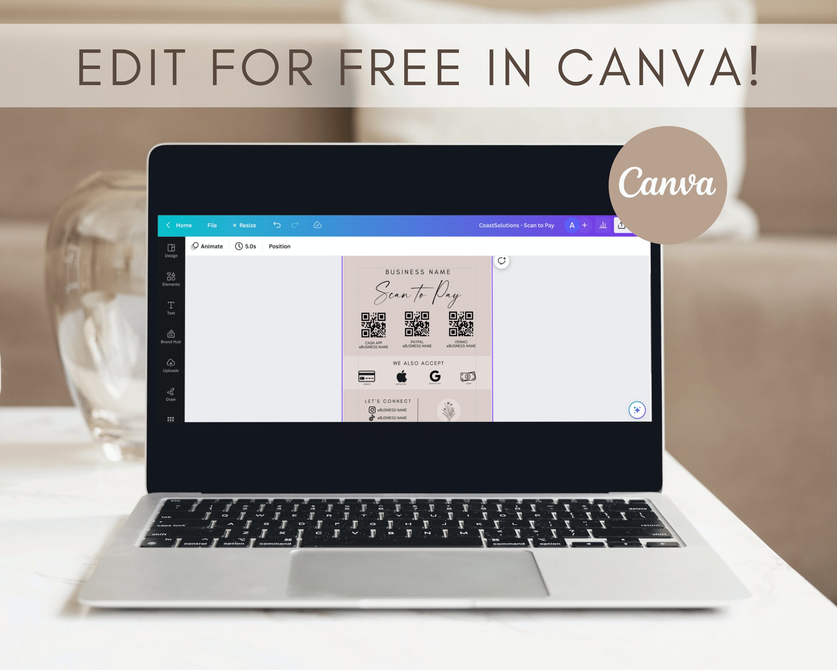 Scan to Pay, Scan to Pay Sign, Payment Sign, Scan to Pay Template ...