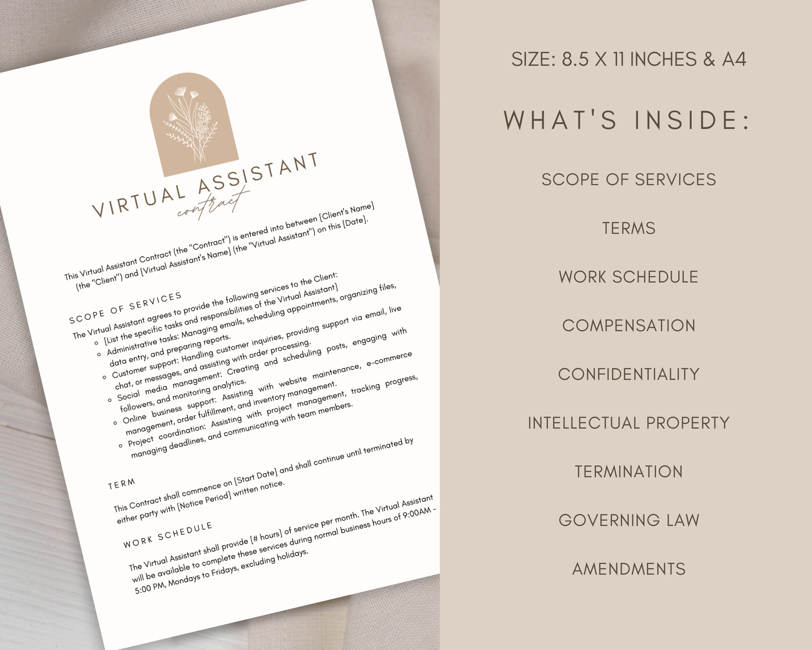 Virtual Assistant Contract, Virtual Assistant, Virtual Assistant ...