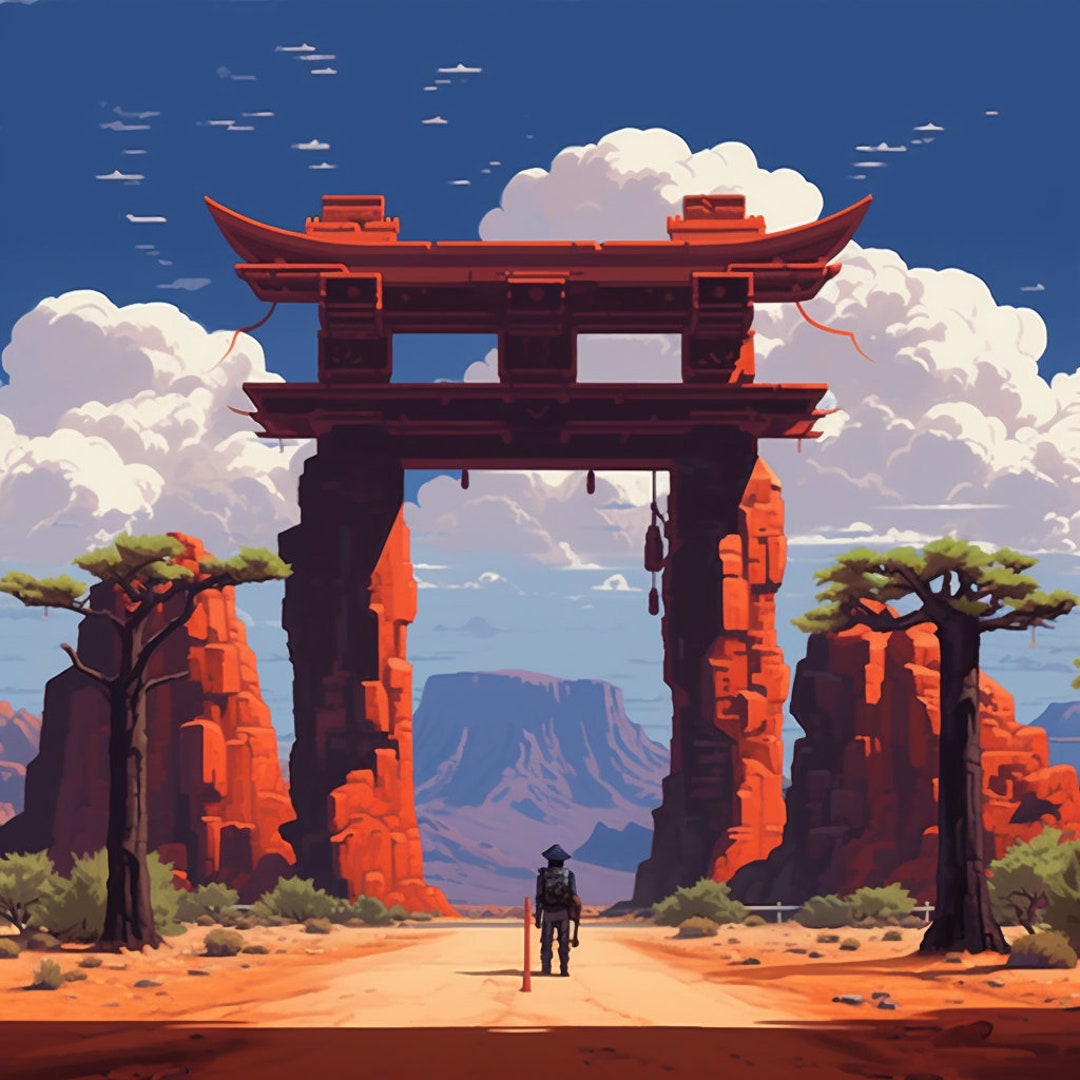 Anime Western Shinto Shrine Art - Etsy