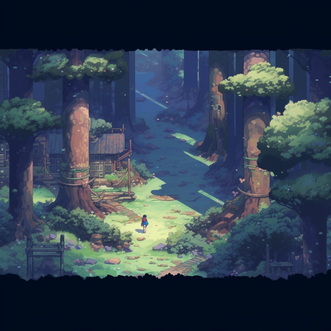 Anime Forest Art - Etsy