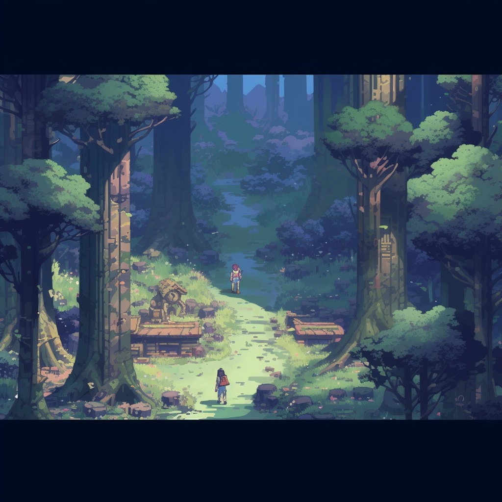 Anime Forest Art - Etsy