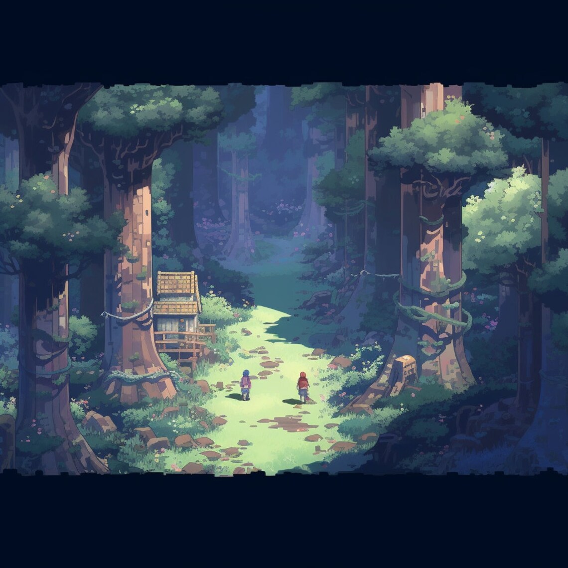 Anime Forest Art - Etsy