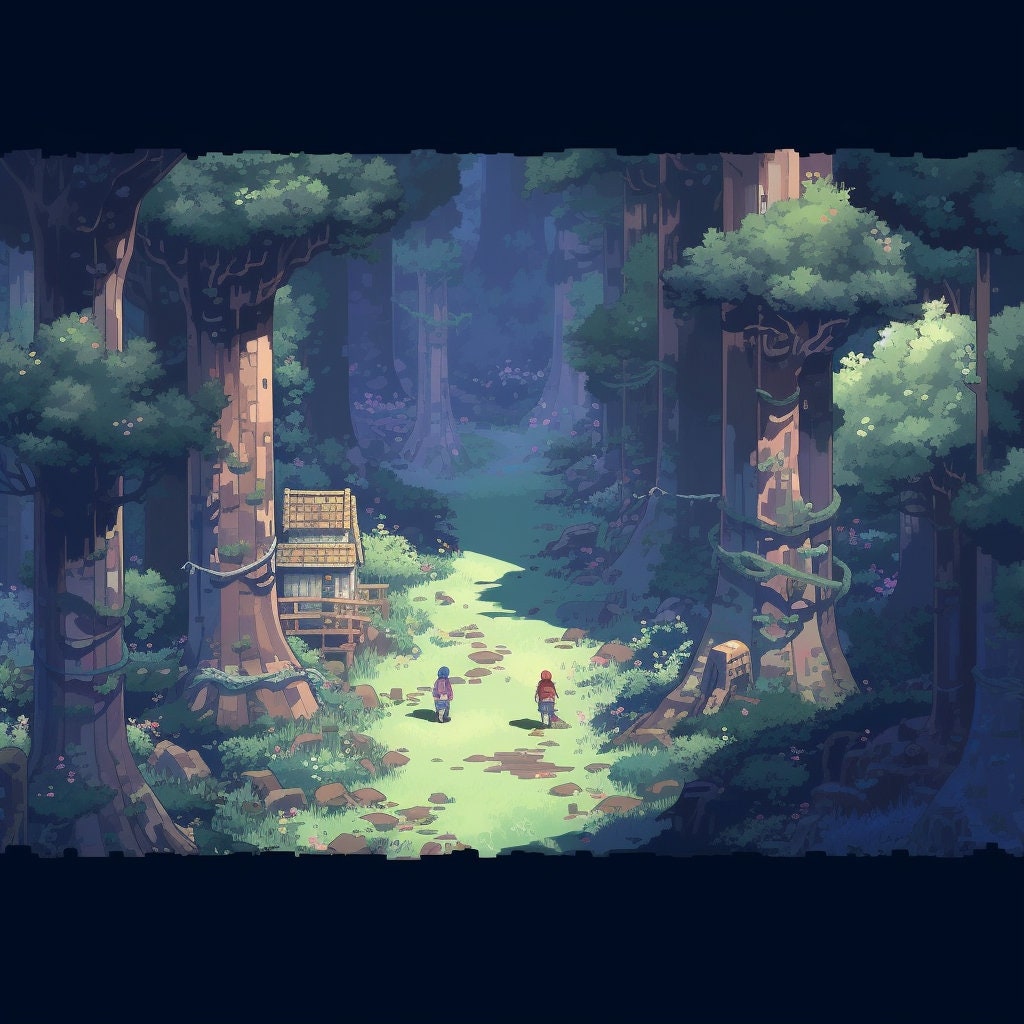 Anime Forest Art - Etsy