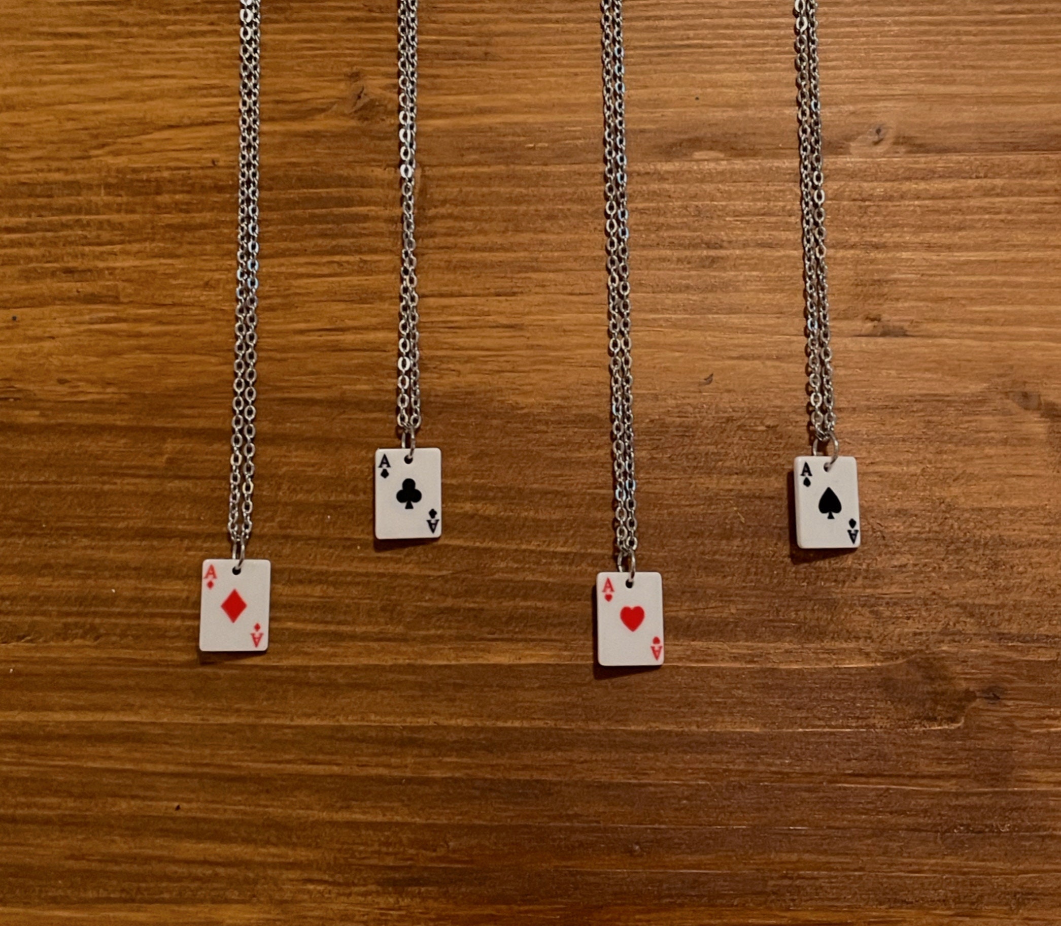 Ace Playing Card Necklaces Ace of Hearts Ace of Spades Ace - Etsy