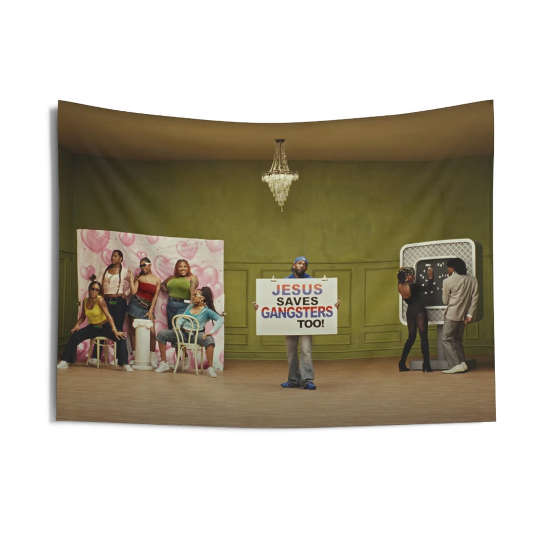 Kendrick Lamar Jesus Saves Gangsters Too Tapestry Flag for College Dorm ...