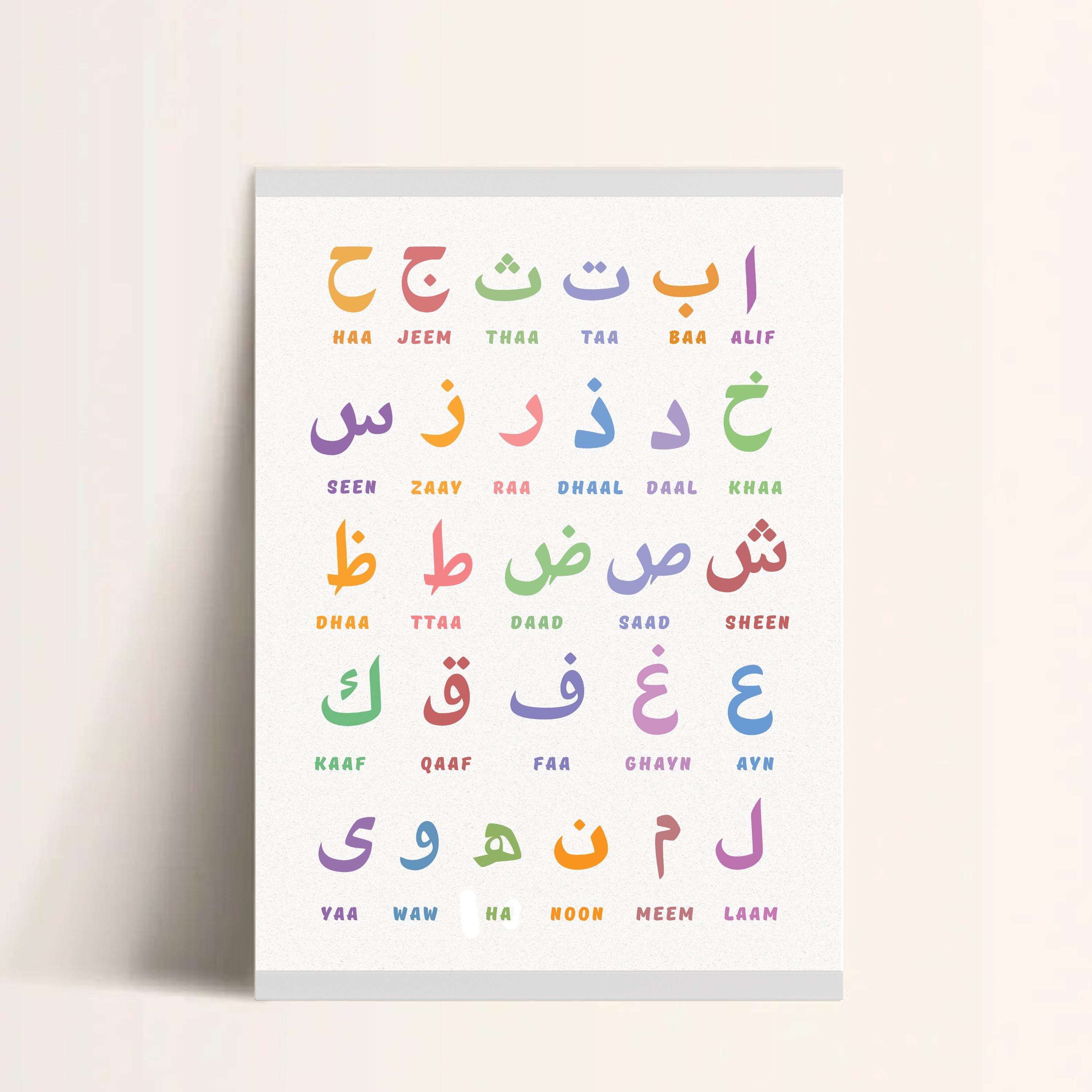 Arabic Alphabet Poster for Kids | Hijaiyah Letters Wall Art | Islamic ...
