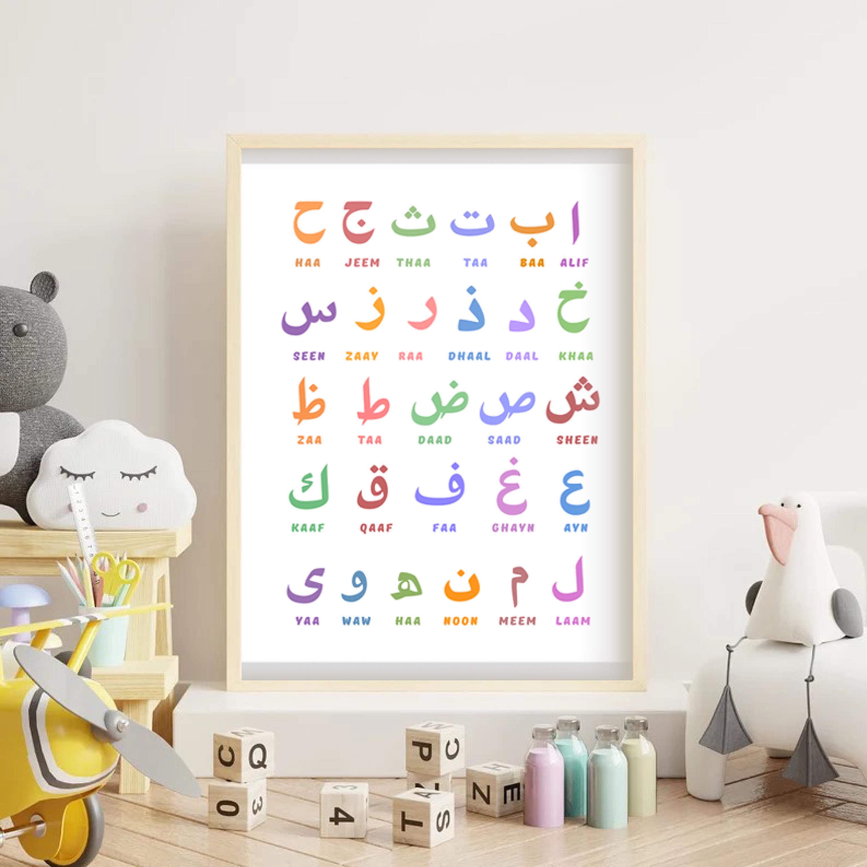 Arabic Alphabet Poster for Kids | Hijaiyah Letters Wall Art | Islamic ...