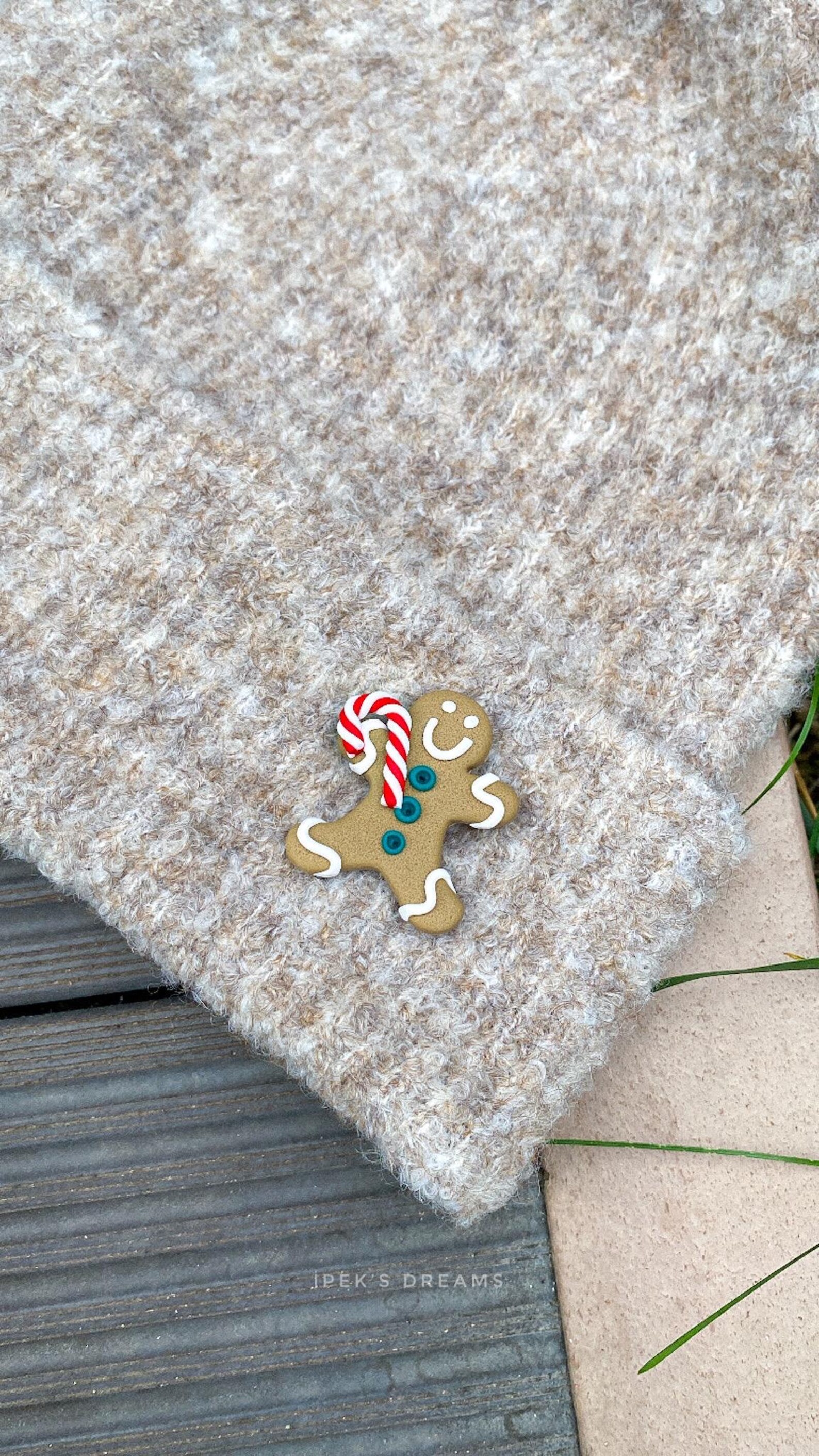 Sweet Gingerbread Man Brooch Pin Handmade Christmas Jewelry for Her - Etsy