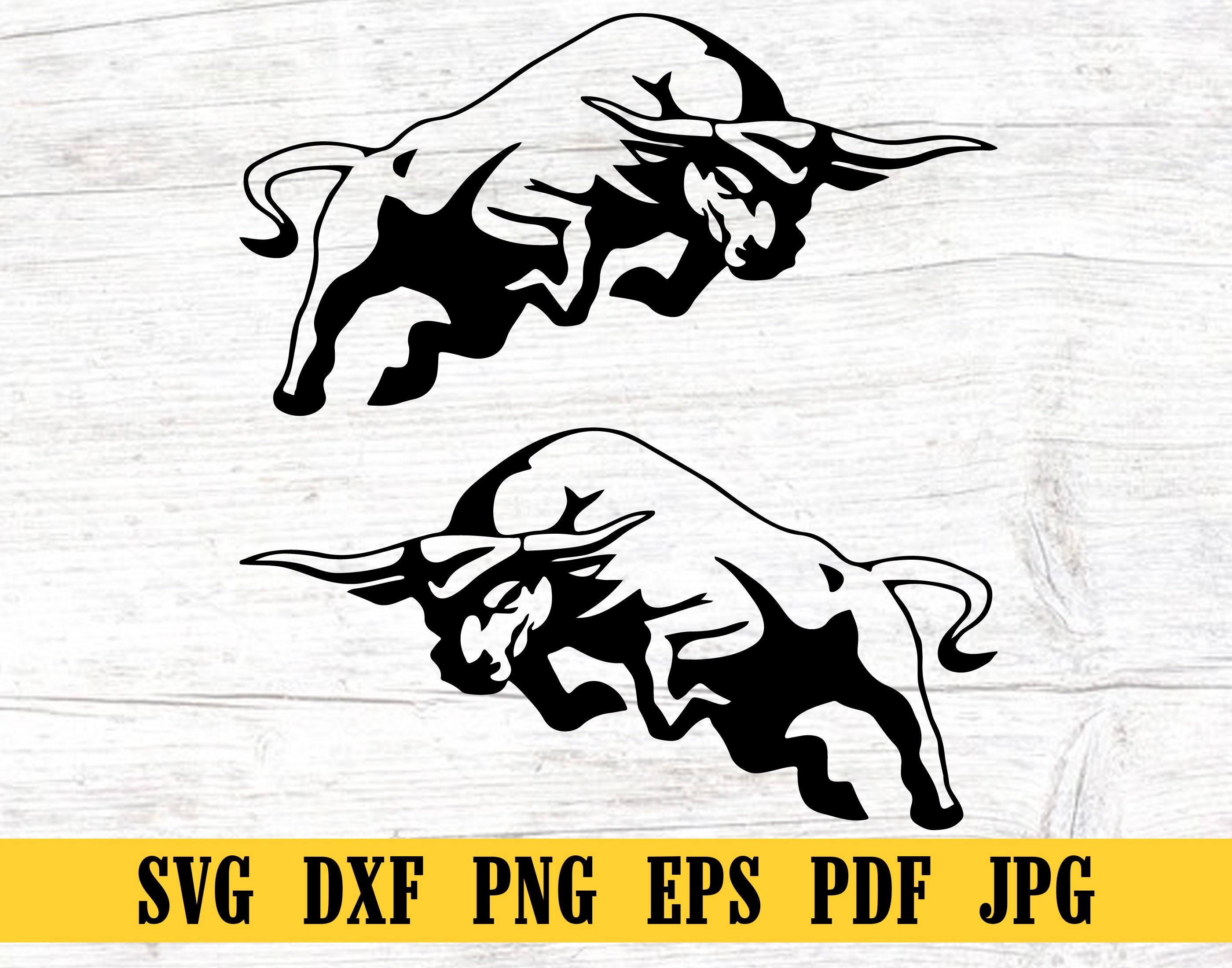 Two Bull Svg,animal SVG, Bull Head SVG, Bull Slihouette, Bull Clip Art ...