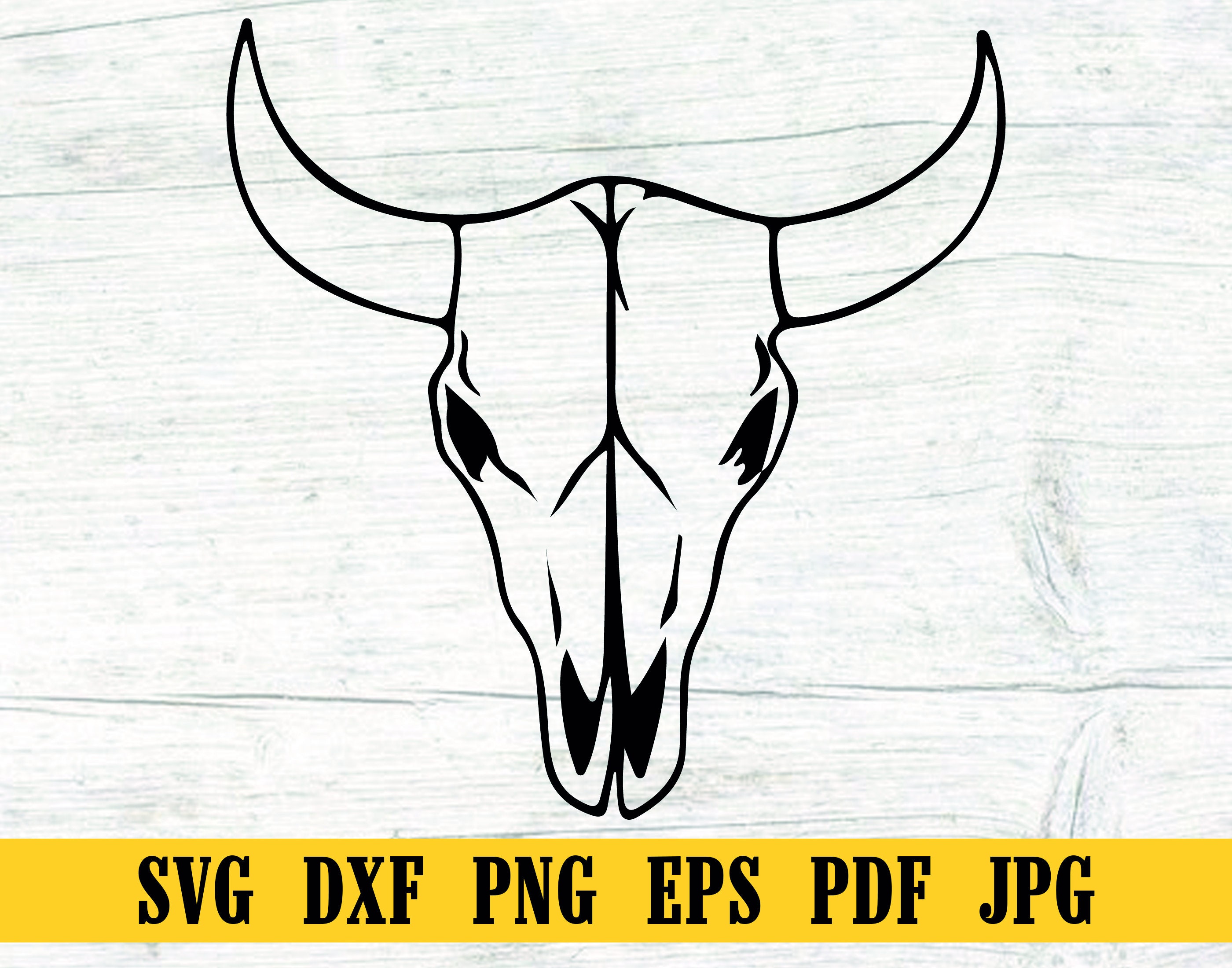 Bison Skull SVG, Cow Skull Svg, Cattle Skull Svg, Bison Skull Clipart ...