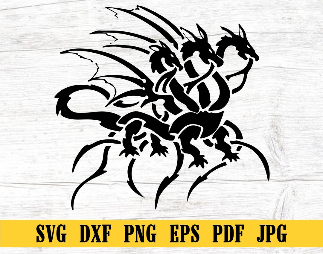 Tribal Dragon SVG, Dragon Tattoo Svg, Dragon PNG, Dragon Clipart ...