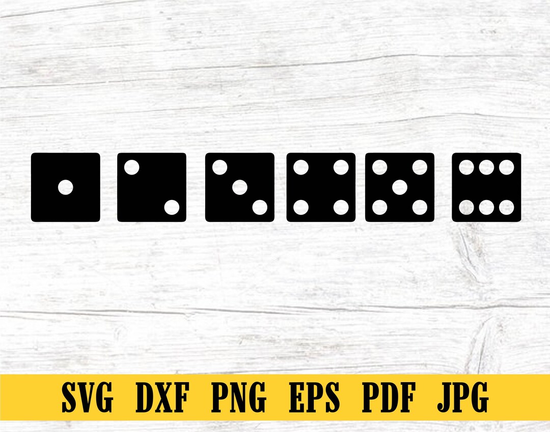 Six Sided Dice Faces, Dice SVG, Dice DXF, Dice PNG, Dice Clipart, Dice ...