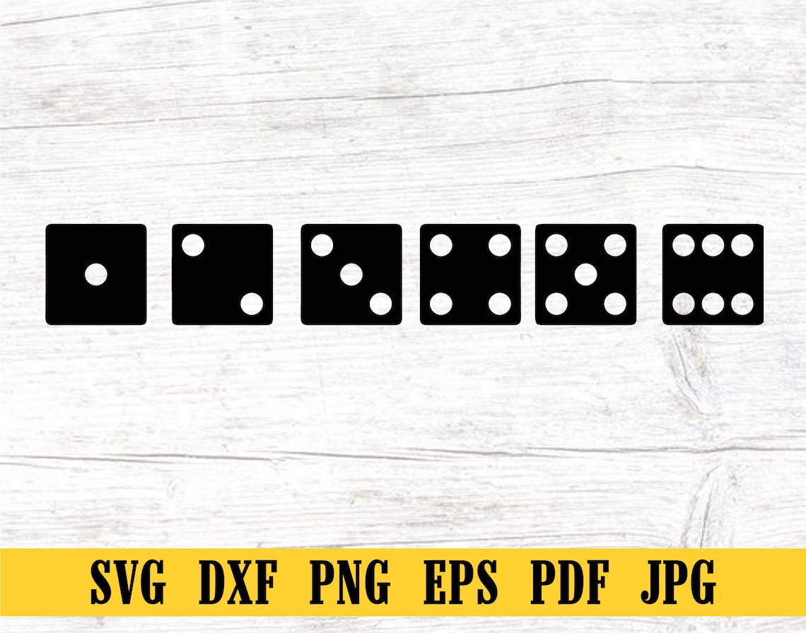 Six Sided Dice Faces, Dice SVG, Dice DXF, Dice PNG, Dice Clipart, Dice ...