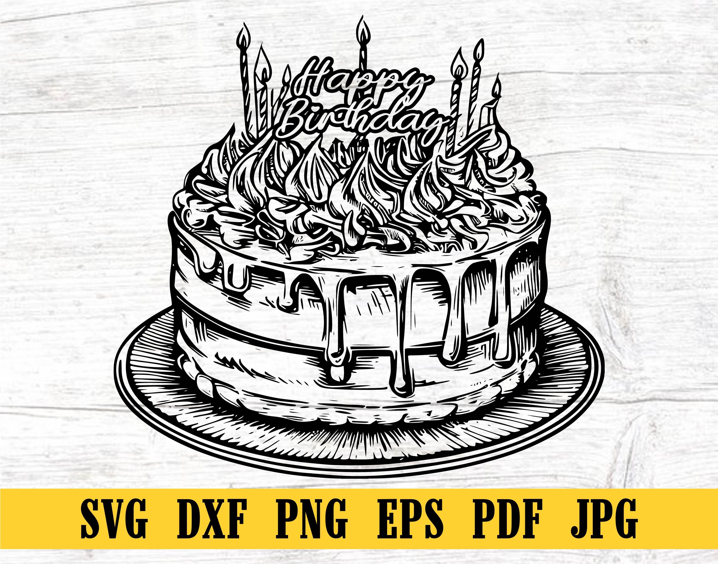 Bday Cake Svg, Birthday Cake Svg, Birthday Svg, Party SVG (svg, Dxf ...