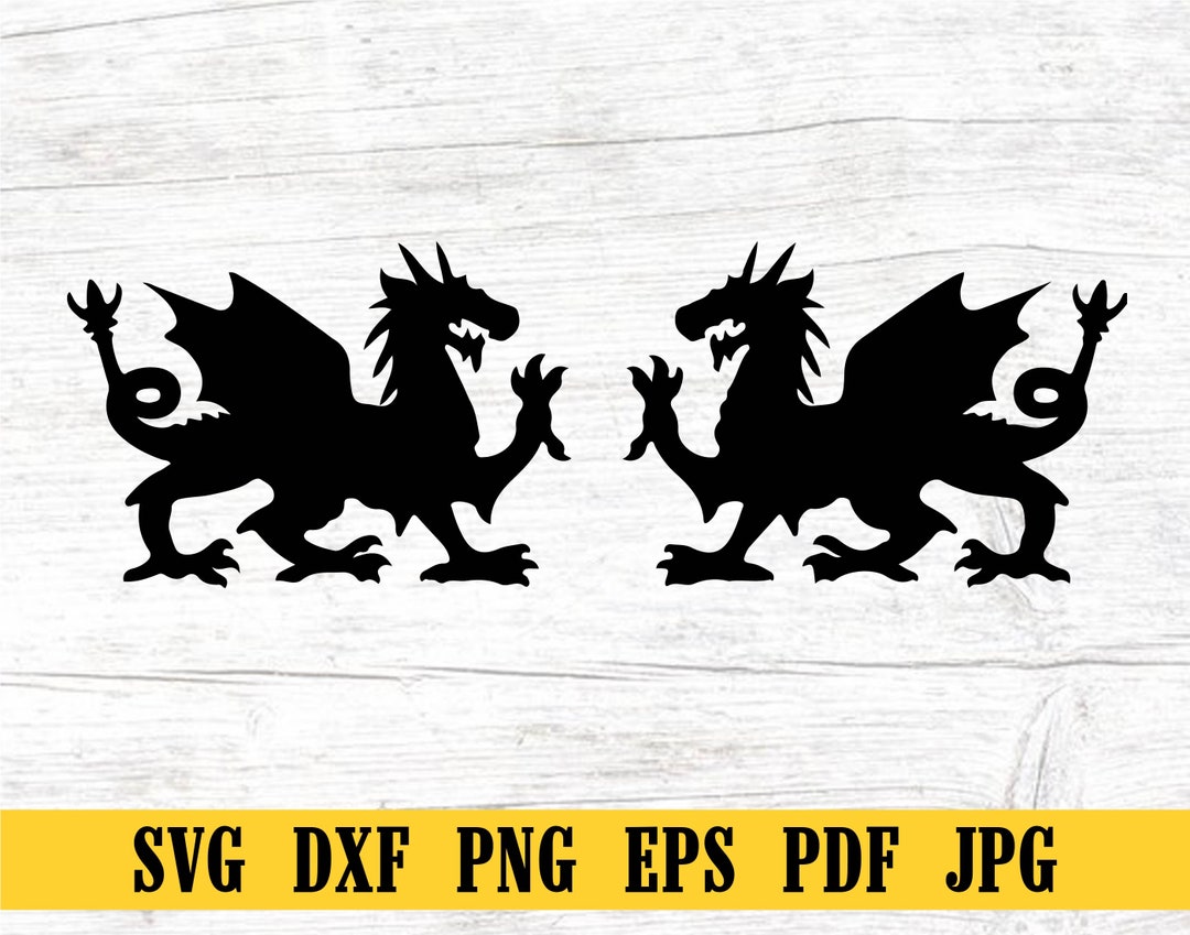 Two Dragon, Dragon SVG, Dragon DXF, Dragon PNG, Dragon Clipart, Dragon ...
