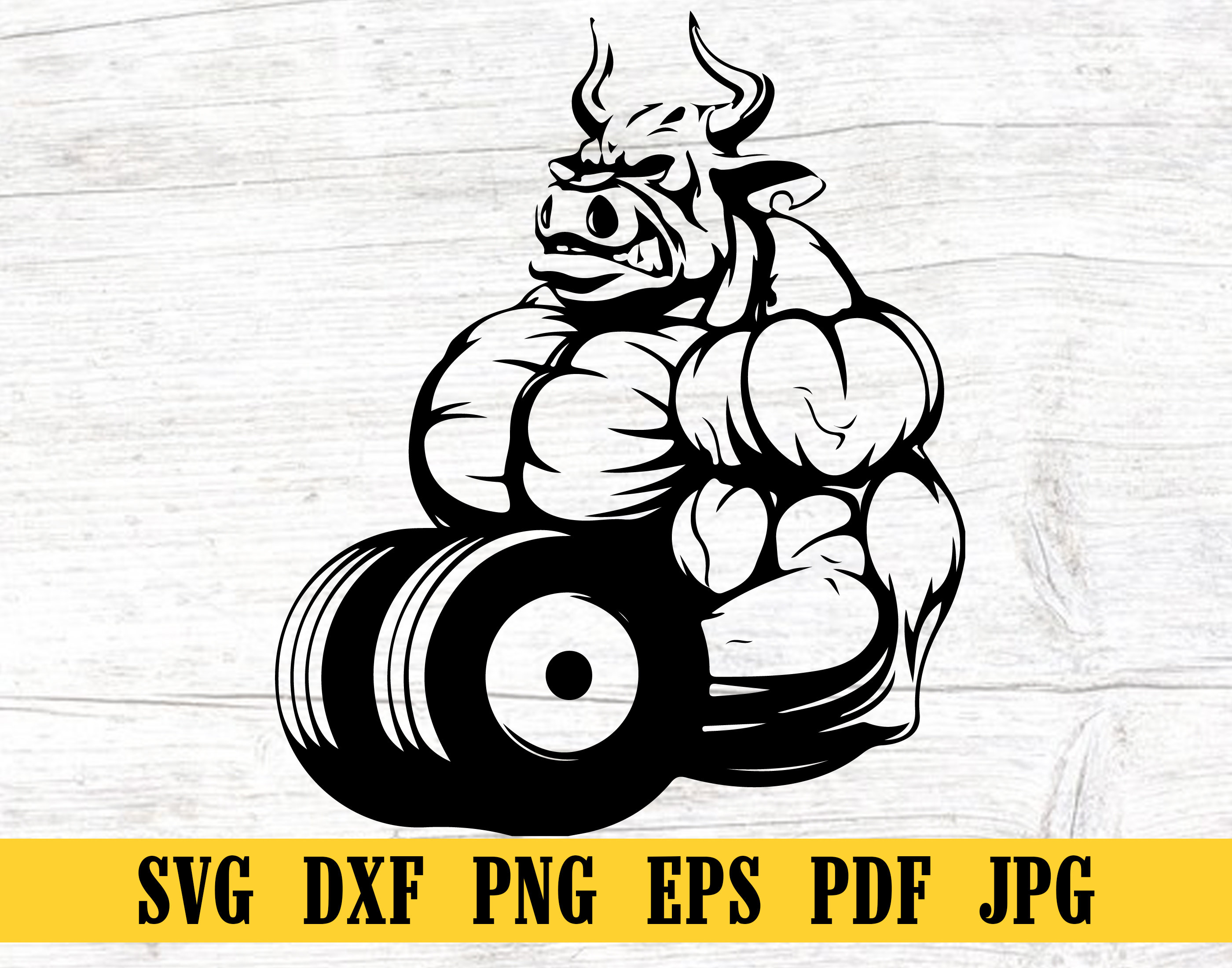 Bull Body Builder Svg , Weight Lifter Clipart , Muscle Man ,cut File ...