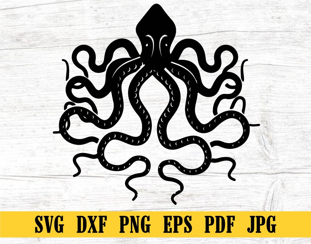 Octopus SVG, Squid SVG, Kraken SVG, Octopus Clipart, Octopus Files for ...